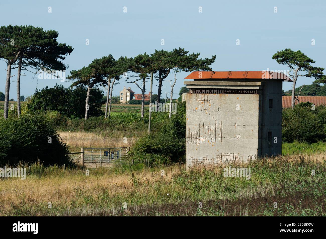 WW2 concrete lookout tower East Lane Bawdsey Suffolk Stock Photo - Alamy
