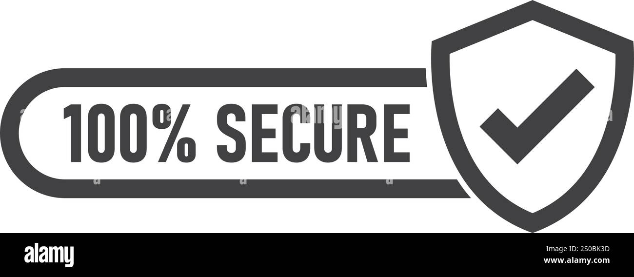 100% secure icon in flat style. Privacy guarantee vector illustration ...