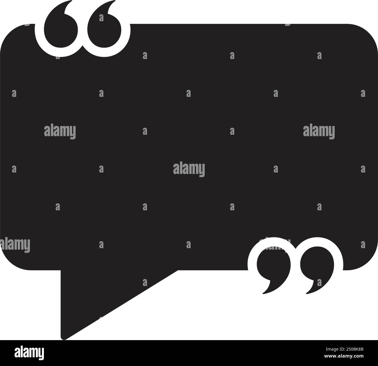 Quote frame icon in flat style. Speech bubble vector illustration on ...