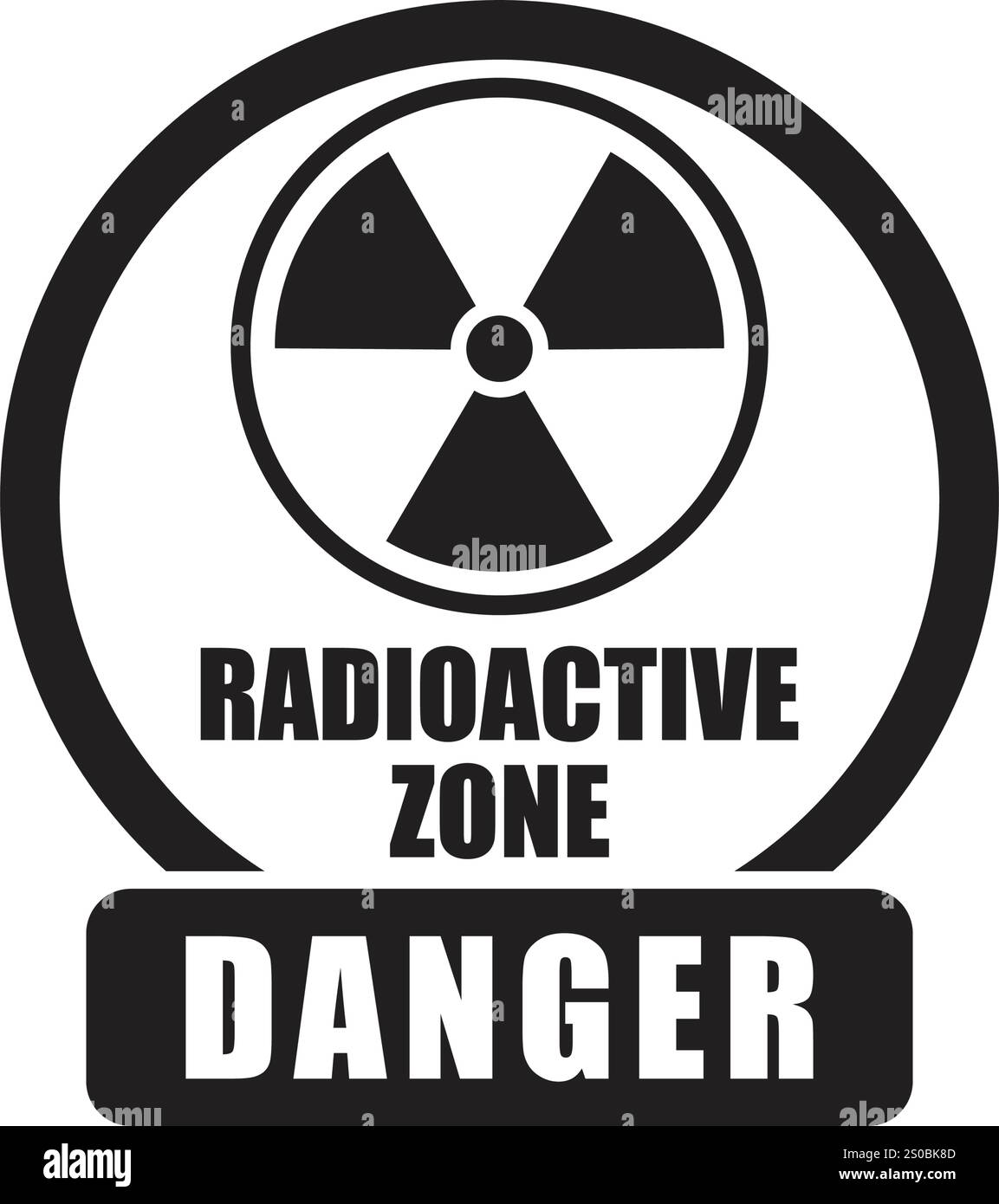 Radioactive material warning icon in flat style. Radiation danger ...