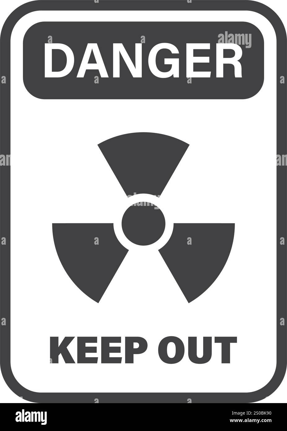 Radioactive material warning icon in flat style. Radiation danger ...