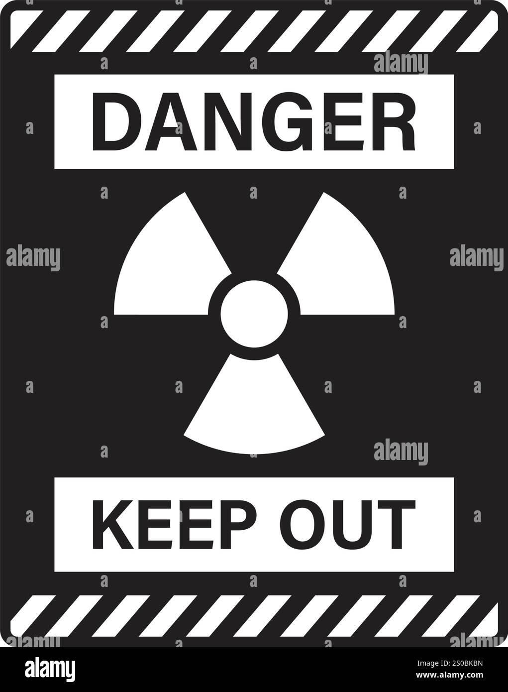 Radioactive material warning icon in flat style. Radiation danger ...