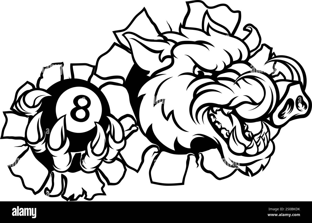 Boar Wild Hog Razorback Warthog Pig Pool Mascot Stock Vector Image ...