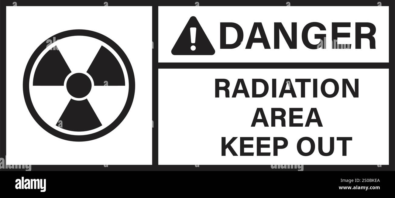 Radioactive material warning icon in flat style. Radiation danger ...