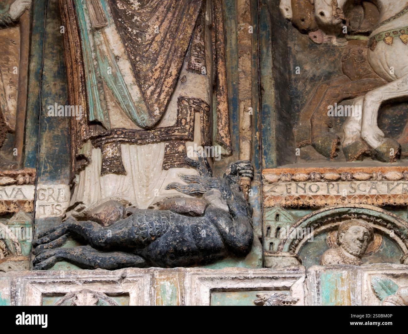 The San Zeno Basilica Church in Verona Italy, detail of exterior ...