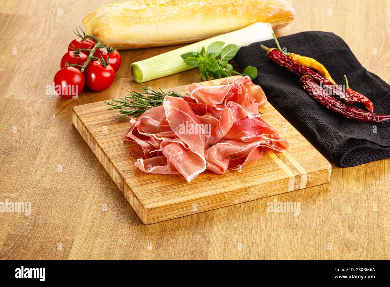 Spanish cuisine pork meat Jamon crudo Stock Photo - Alamy