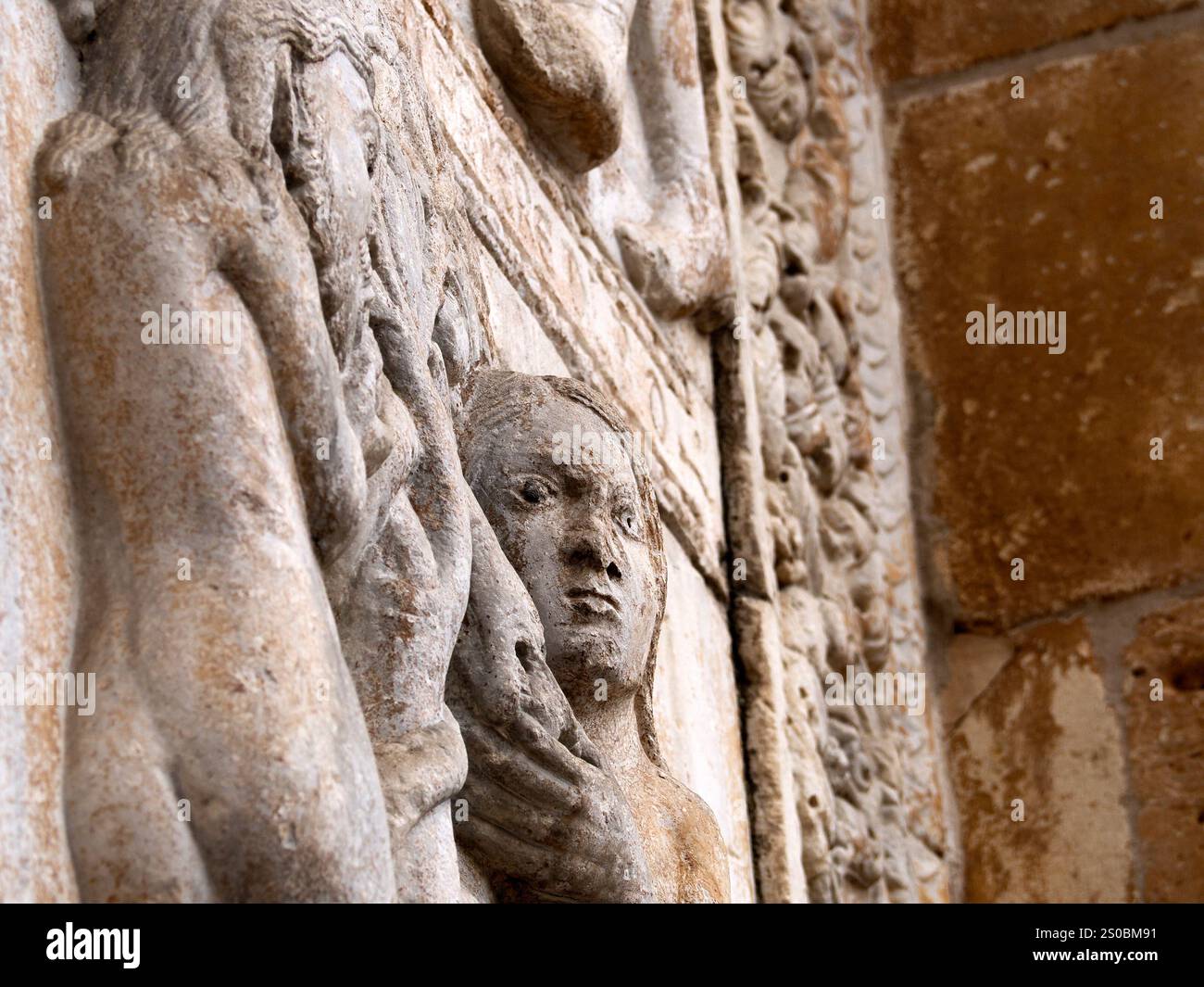The San Zeno Basilica Church in Verona Italy, detail of exterior ...