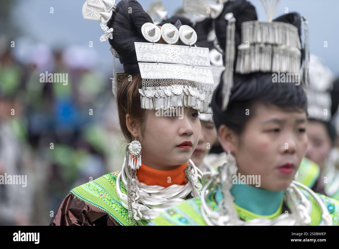People of the Miao ethnic group take part in a celebration for the ...
