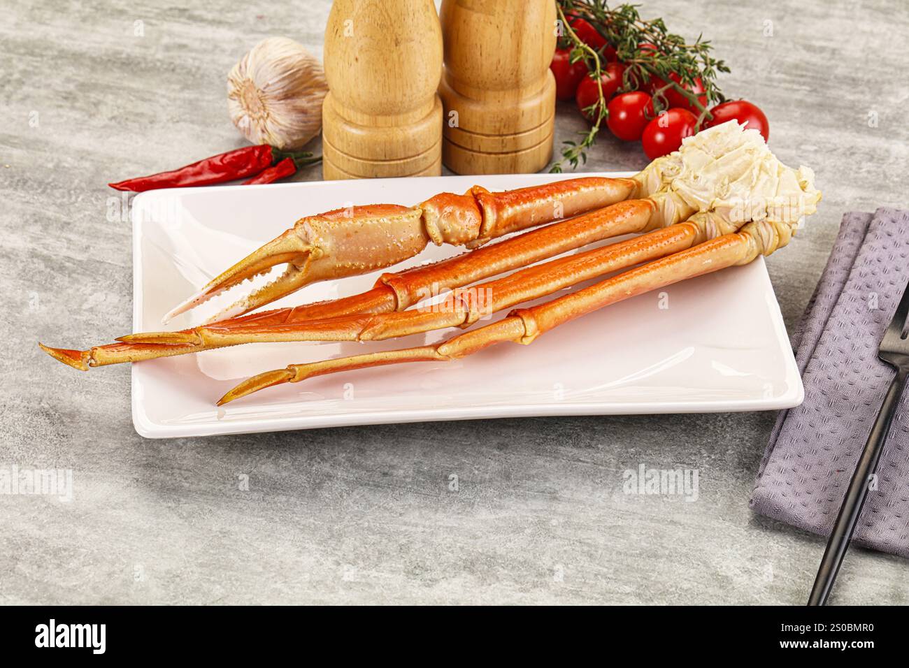 Delicous luxury boiled crab claw legs Stock Photo - Alamy