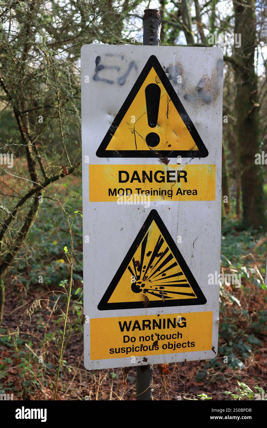 Wildgrounds Nature Reserve, 19 December 2024. Yellow warning sign in ...
