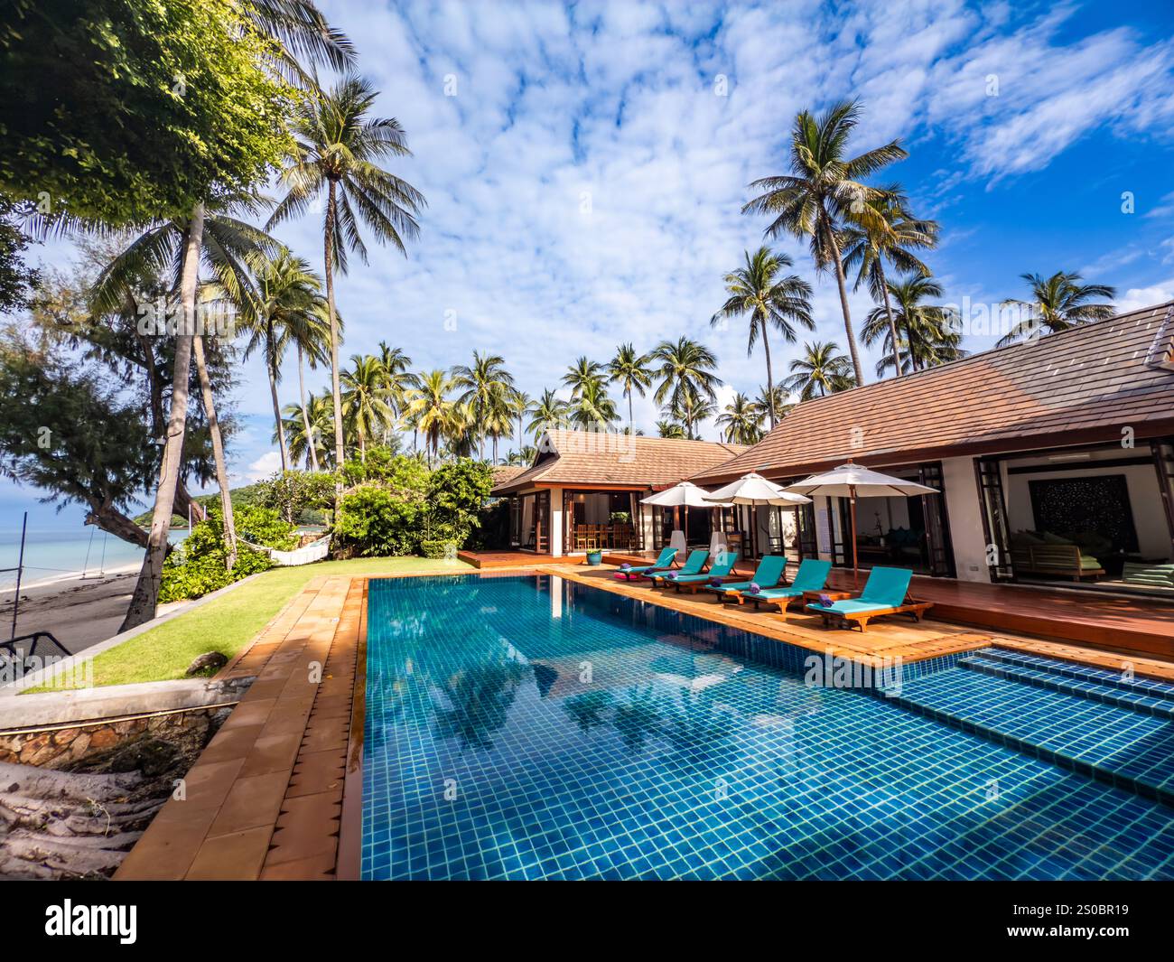 South Samui views with beach villas, in koh Samui, Thailand Stock Photo ...