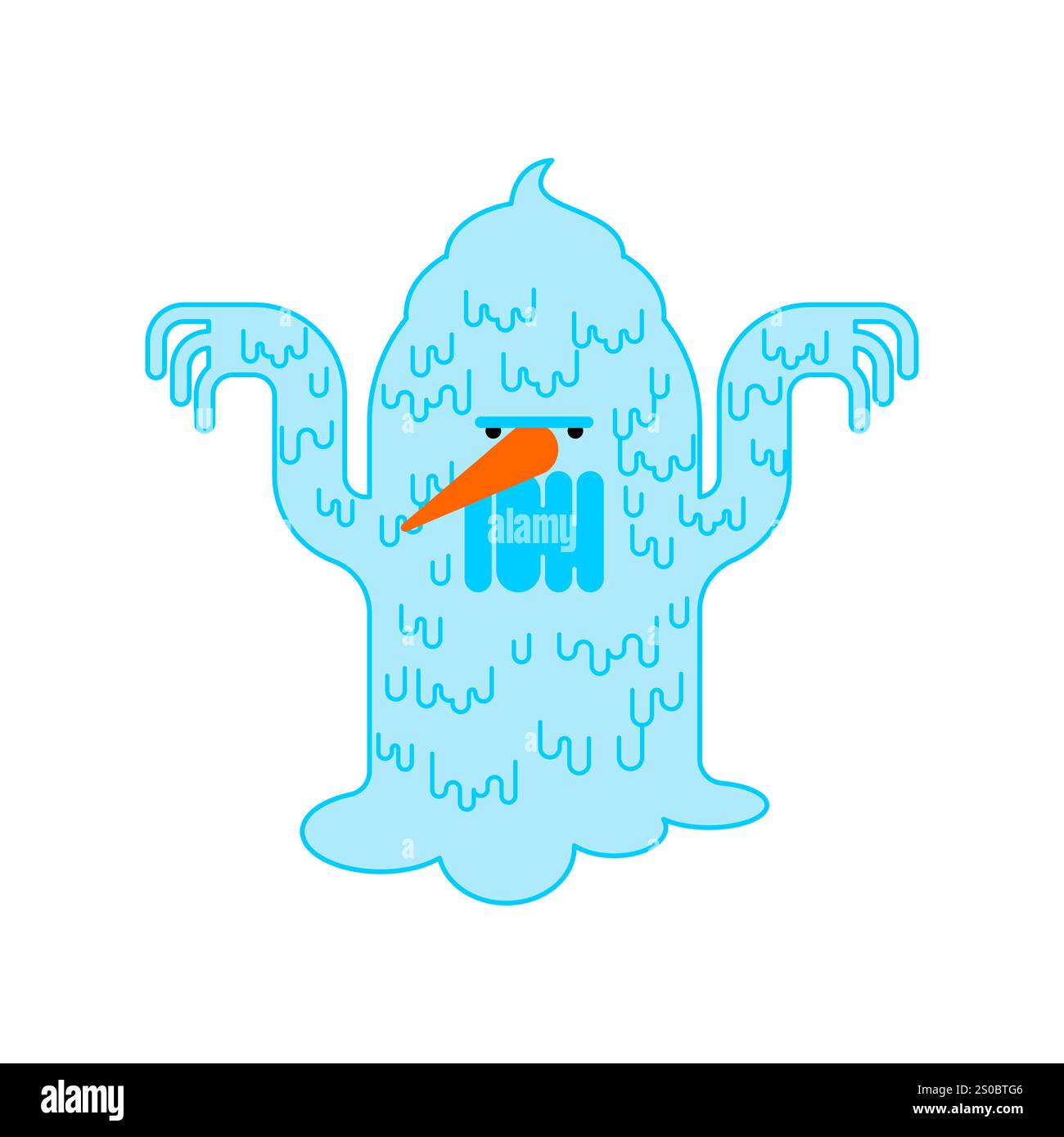 Snowman monster. Big snow monster. New Year and Christmas illustration ...