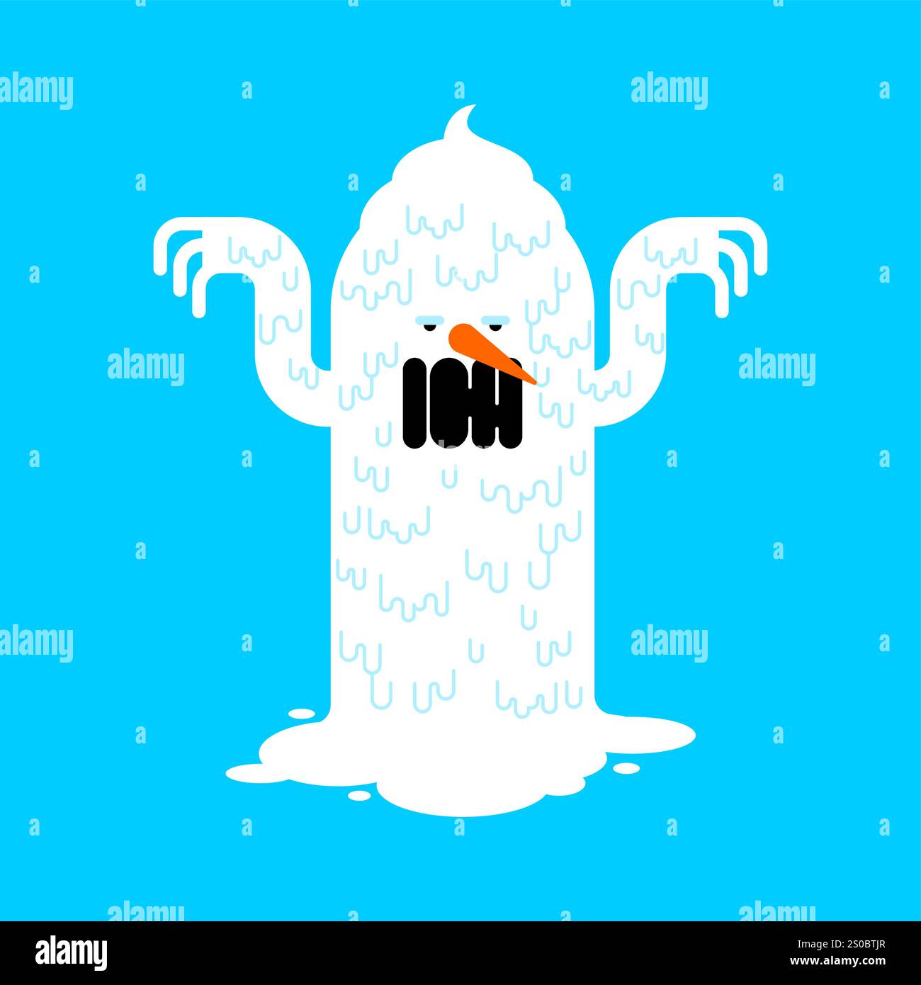 Snowman monster. Big snow monster. New Year and Christmas illustration ...