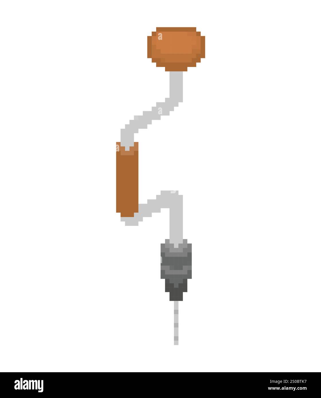 Brace Hand drill pixel art. 8 bit Old Hand Tool Stock Vector Image ...