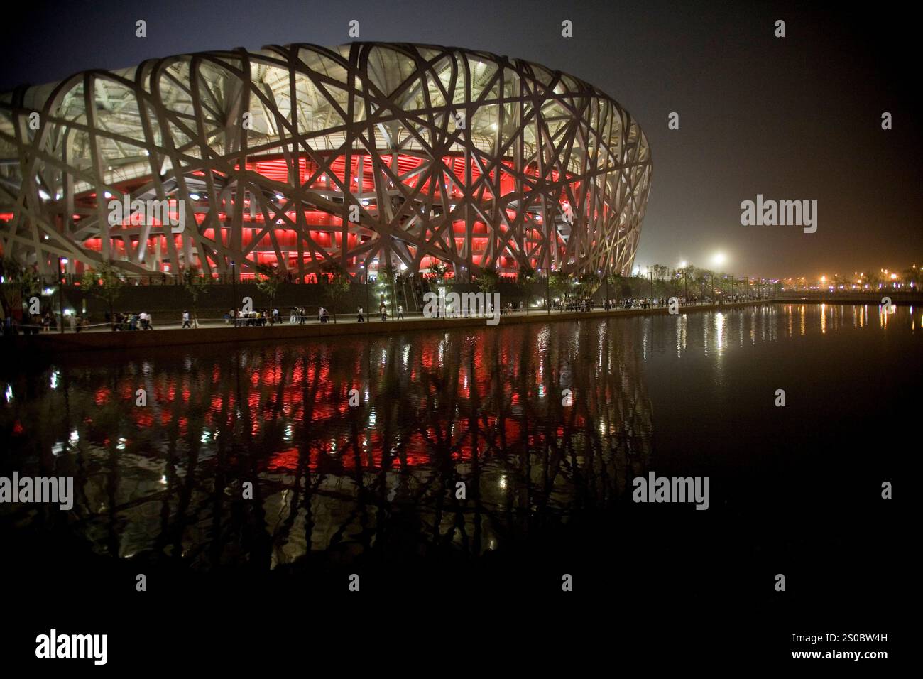 Bird's Nest Stadium at night, Beijing, China Stock Photo - Alamy