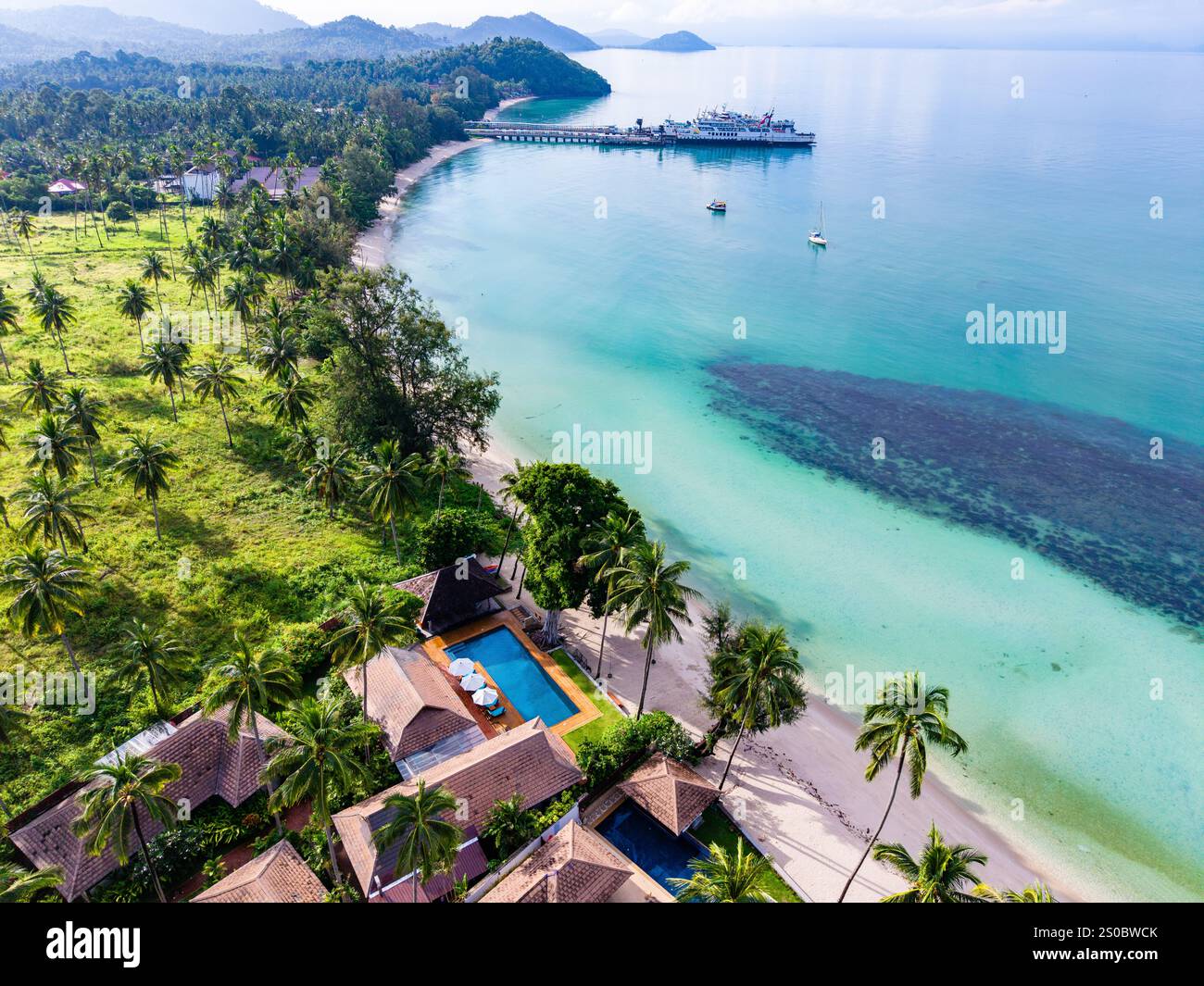 South Samui views with beach villas, in koh Samui, Thailand Stock Photo ...