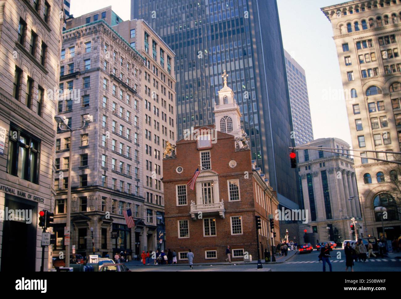 Boston's original city hall among buildings at Government Center ...