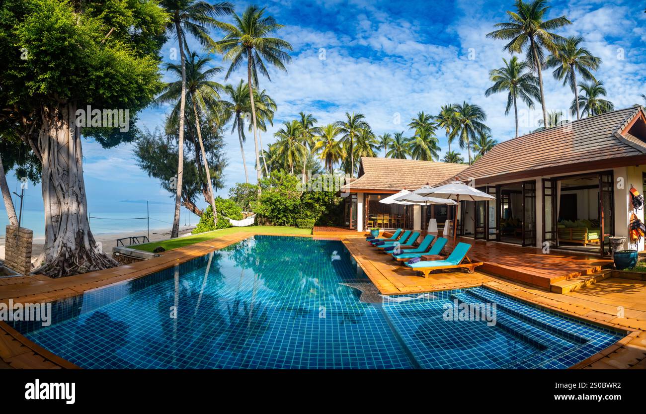 South Samui views with beach villas, in koh Samui, Thailand Stock Photo ...