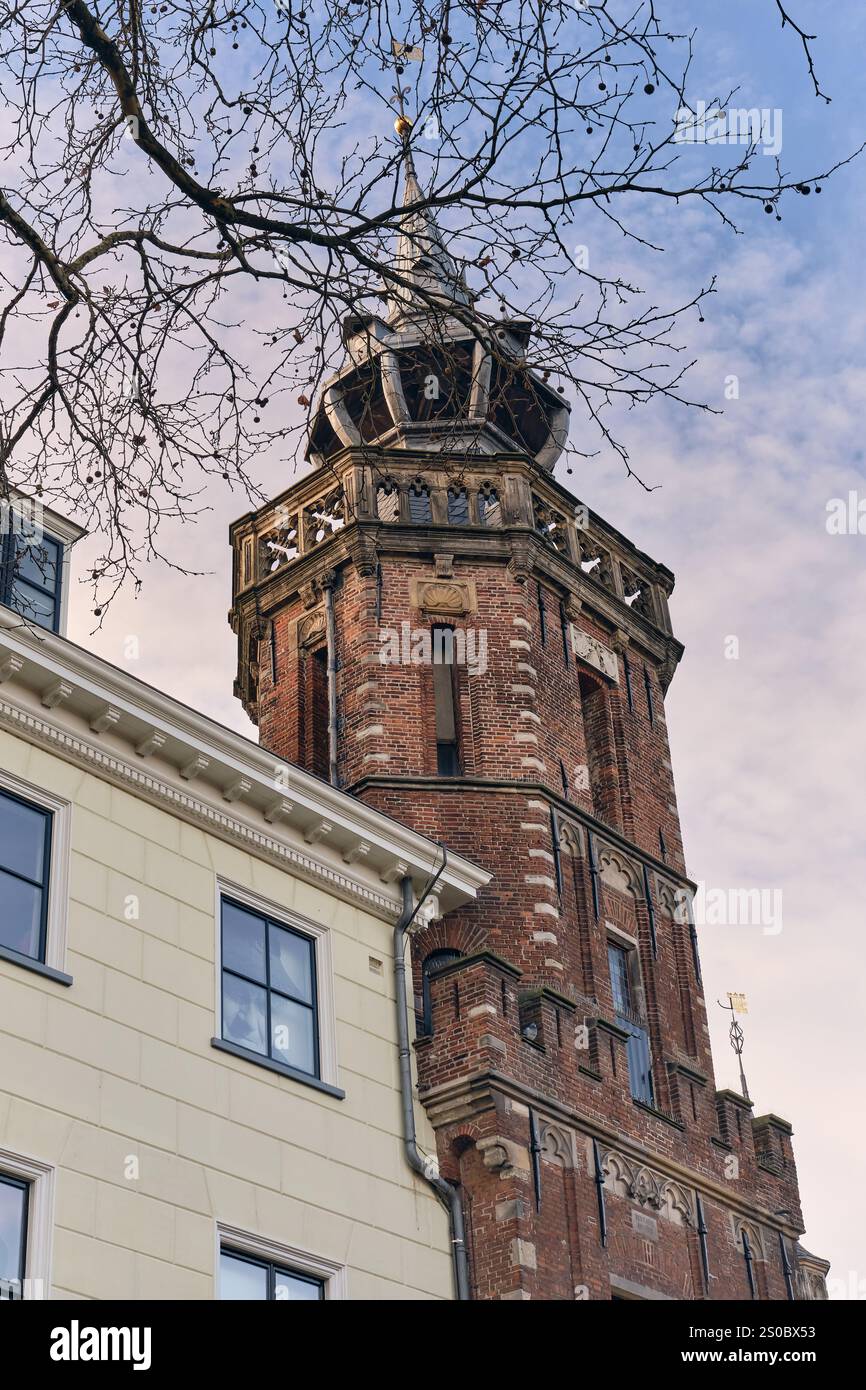 Historic City Hall Brick Tower in hanseatic city Kampen, The ...