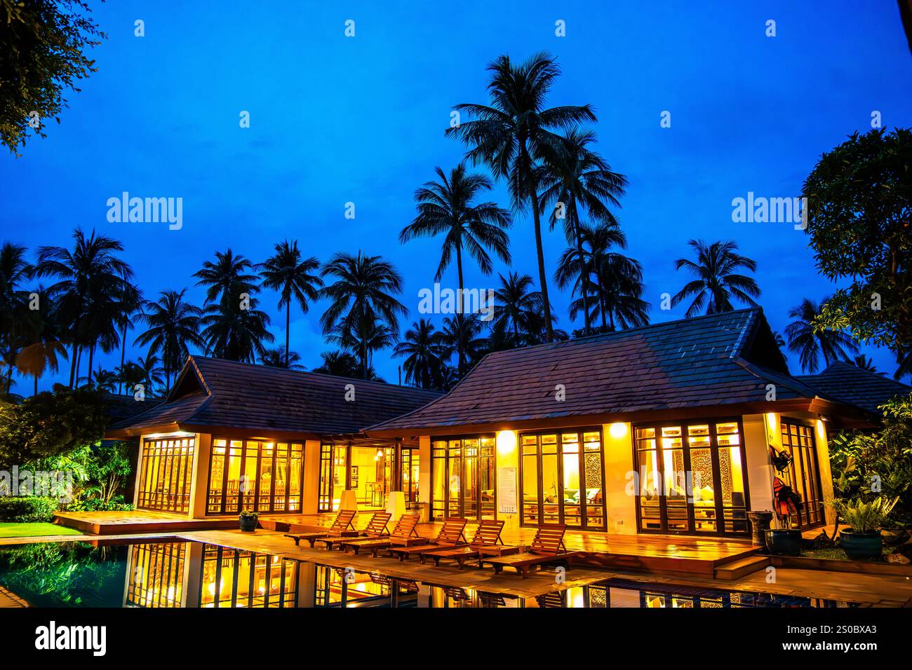 South Samui views with beach villas, in koh Samui, Thailand Stock Photo ...