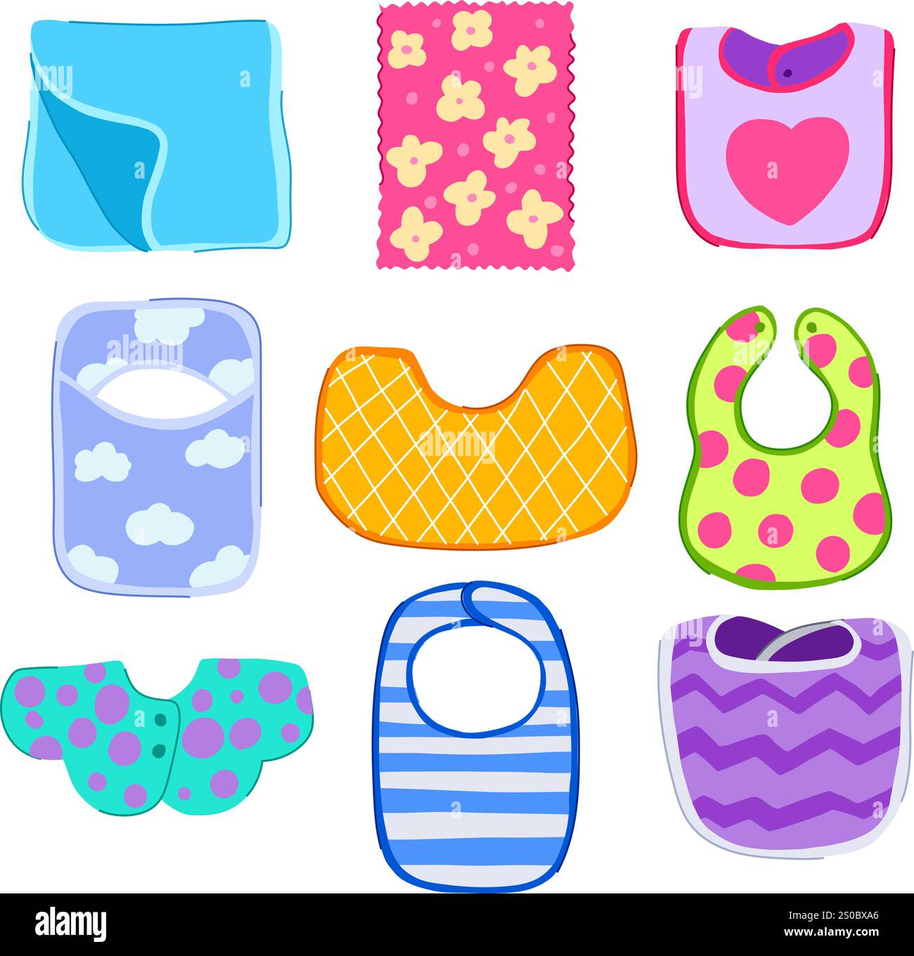 burp cloths set cartoon. organic cotton, baby newborn, up drool burp ...