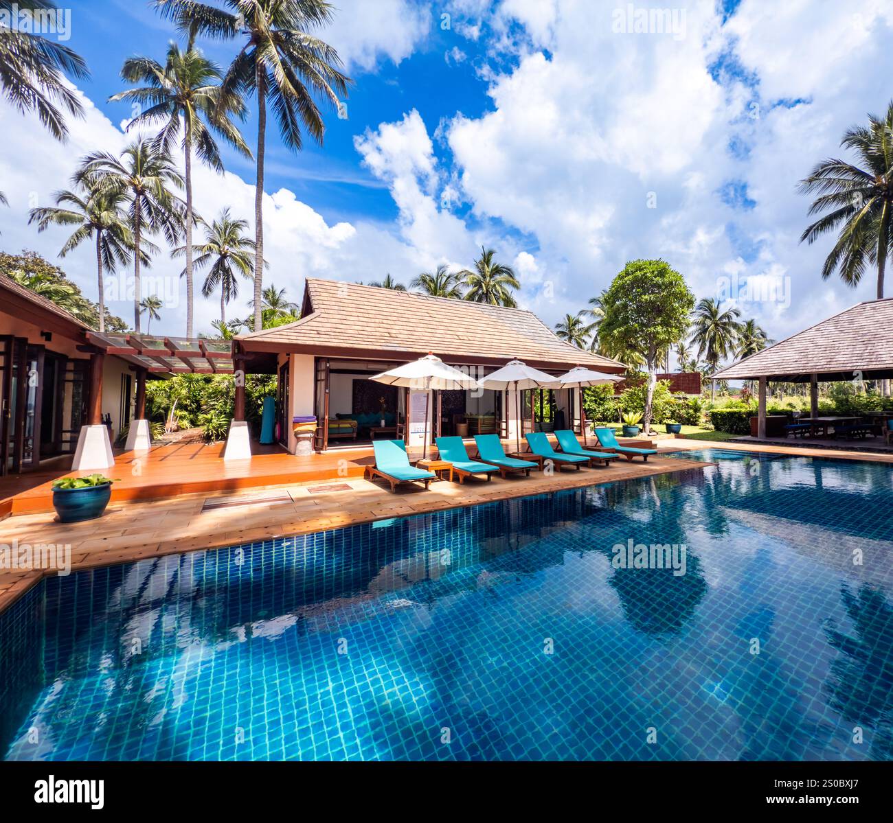 South Samui views with beach villas, in koh Samui, Thailand Stock Photo ...