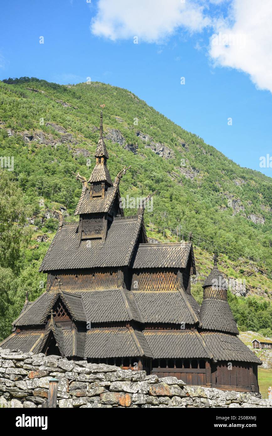 Borgund Stave church. Built in 1180 to 1250, and dedicated to the ...