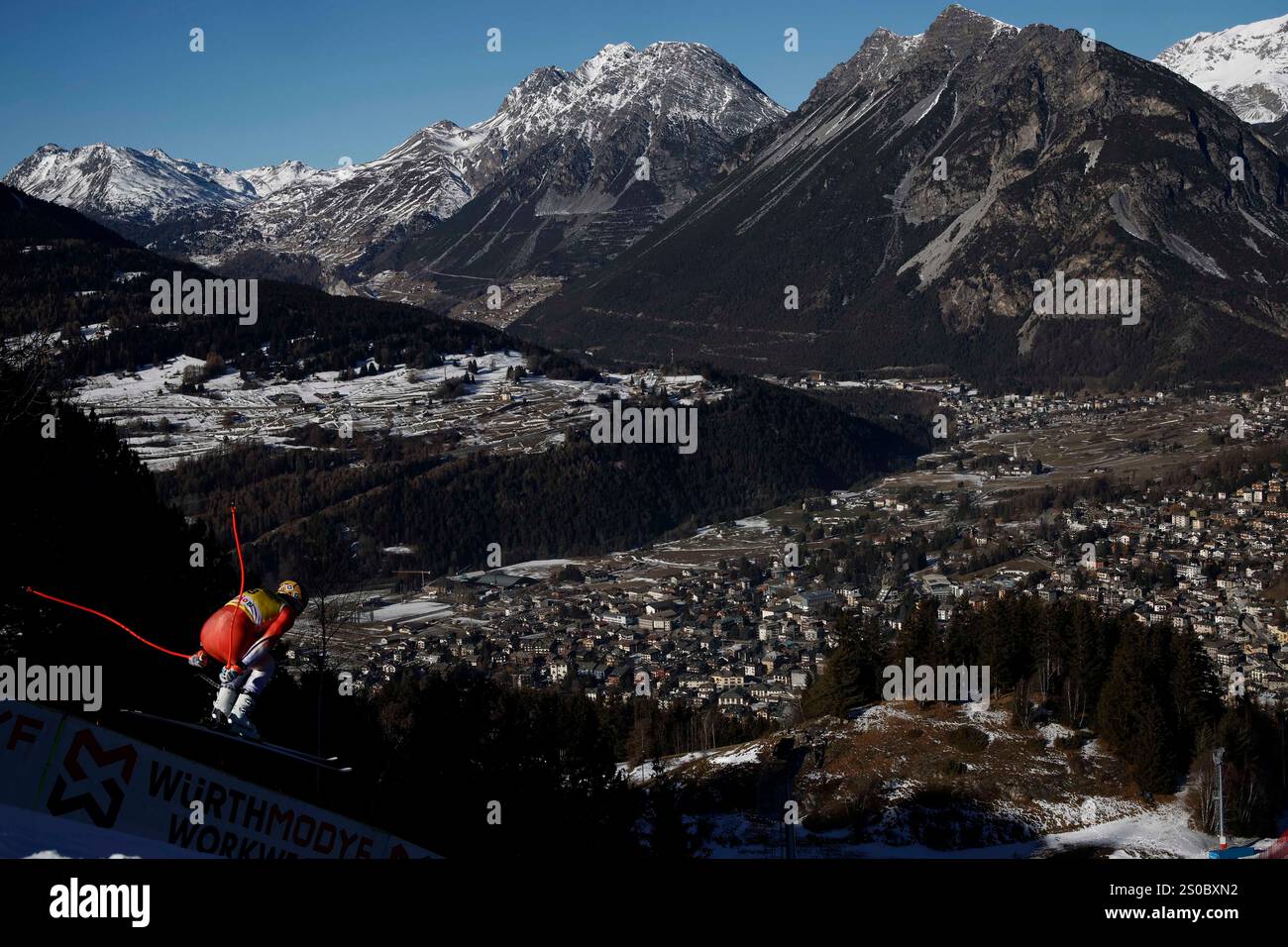 Switzerland's Justin Murisier is airborn during an alpine ski, men's ...
