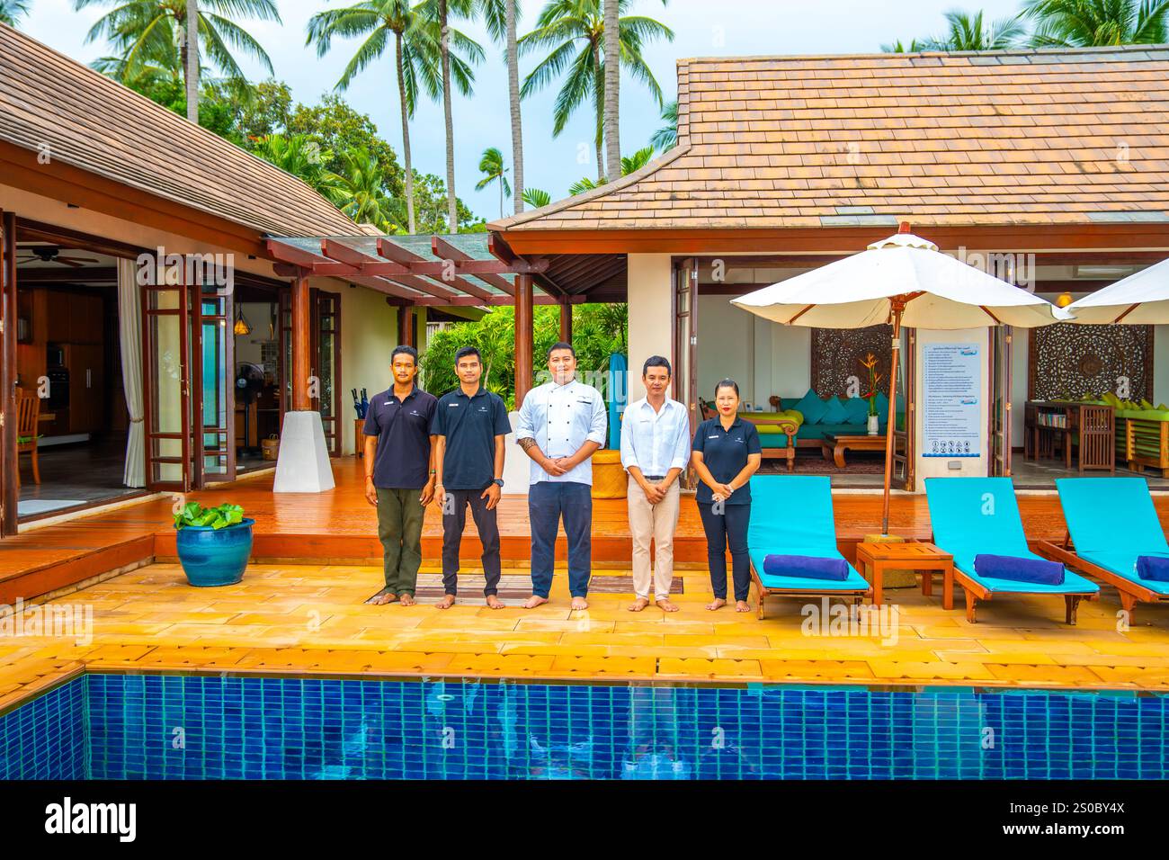 South Samui views with beach villas, in koh Samui, Thailand Stock Photo ...