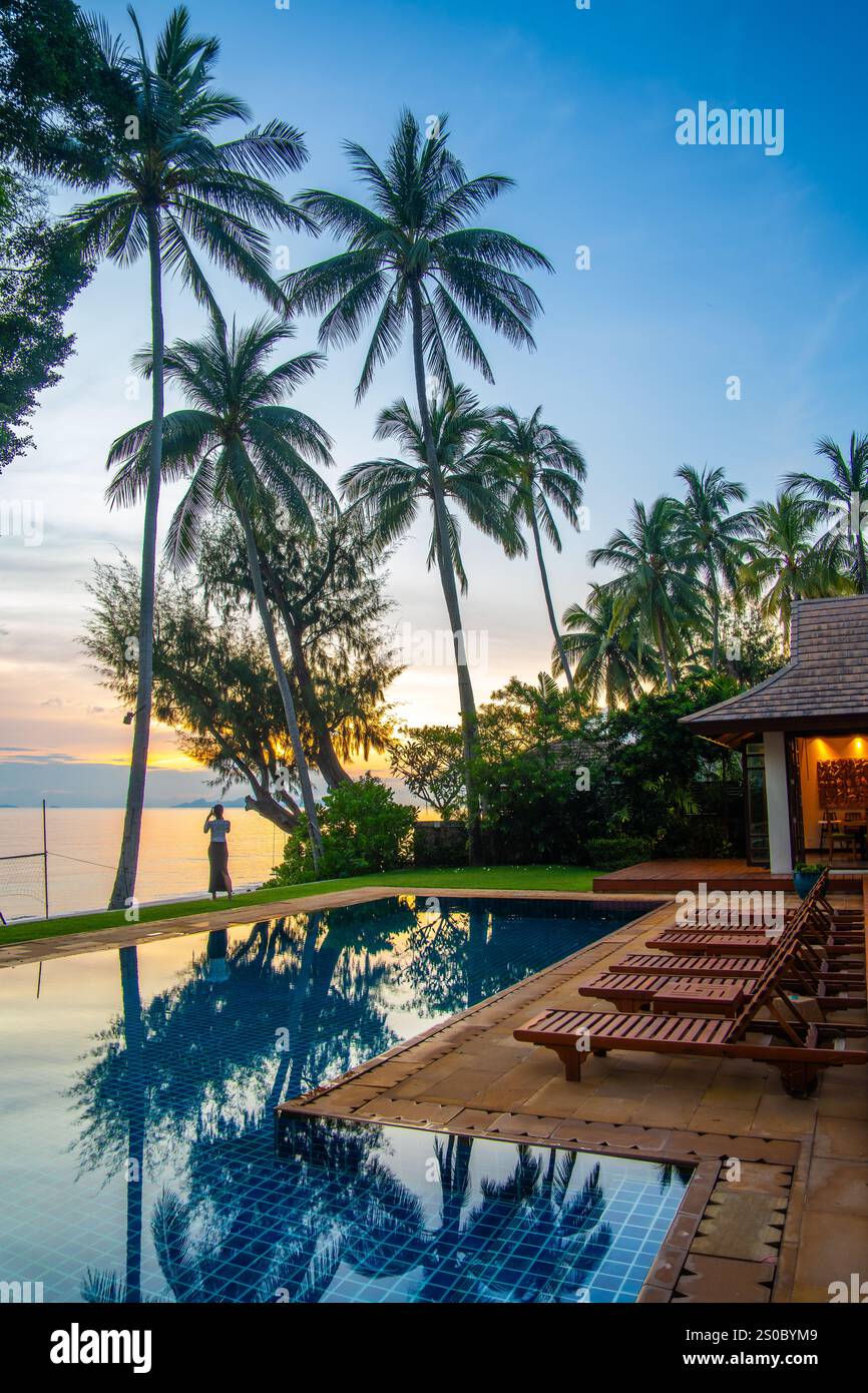 South Samui views with beach villas, in koh Samui, Thailand Stock Photo ...