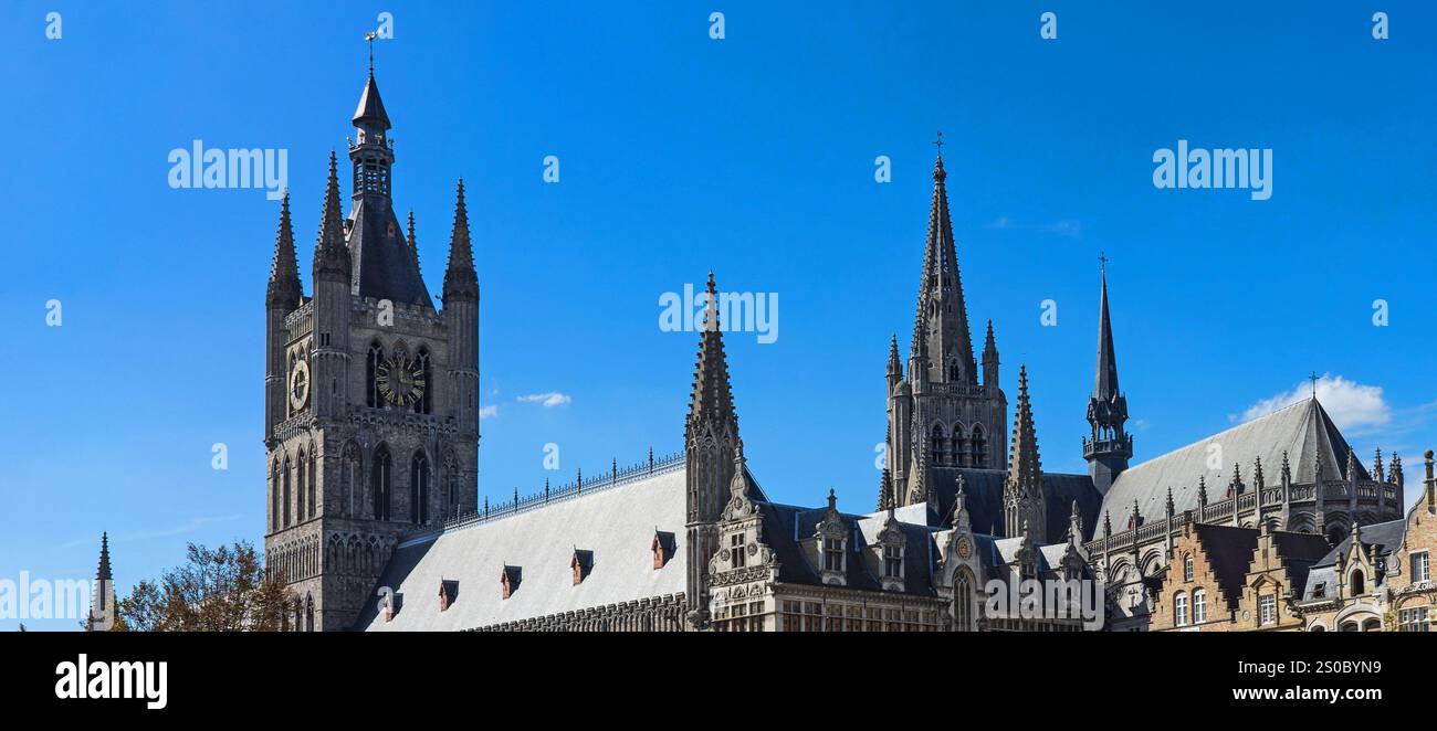 A stunning view of historic architecture featuring tall spires and ...
