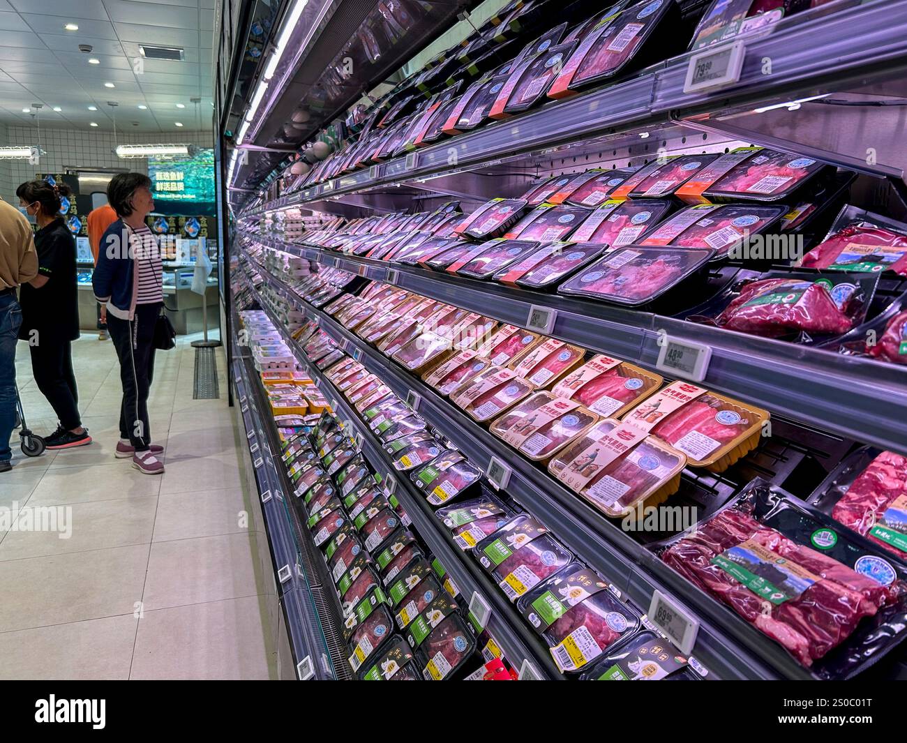Shanghai, China, Group People, Shopping inside Modern Large Chinese ...