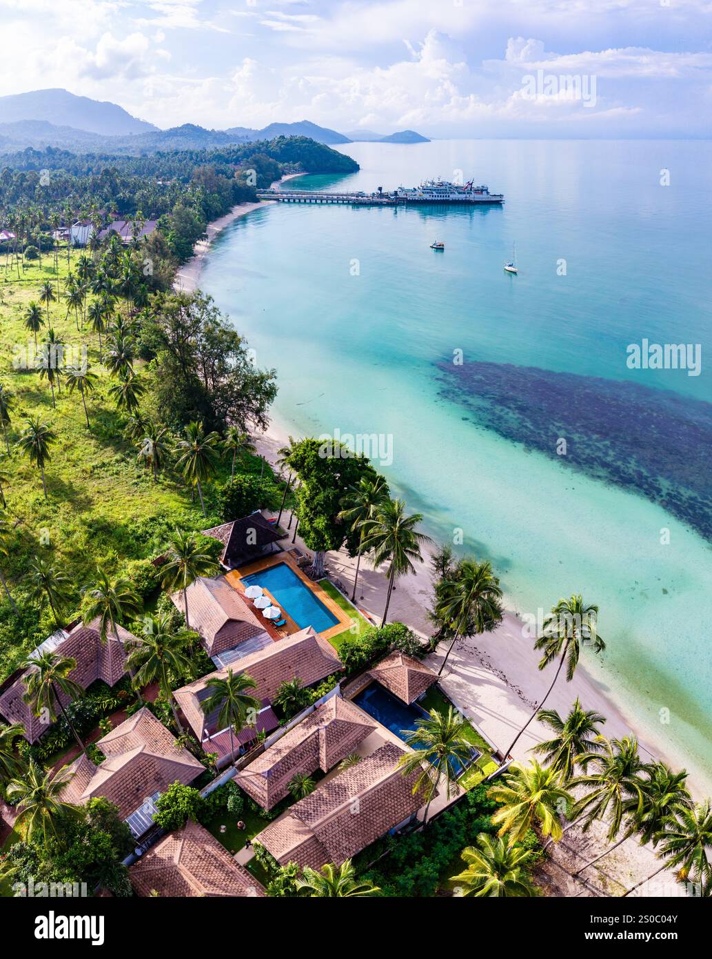 South Samui views with beach villas, in koh Samui, Thailand Stock Photo ...