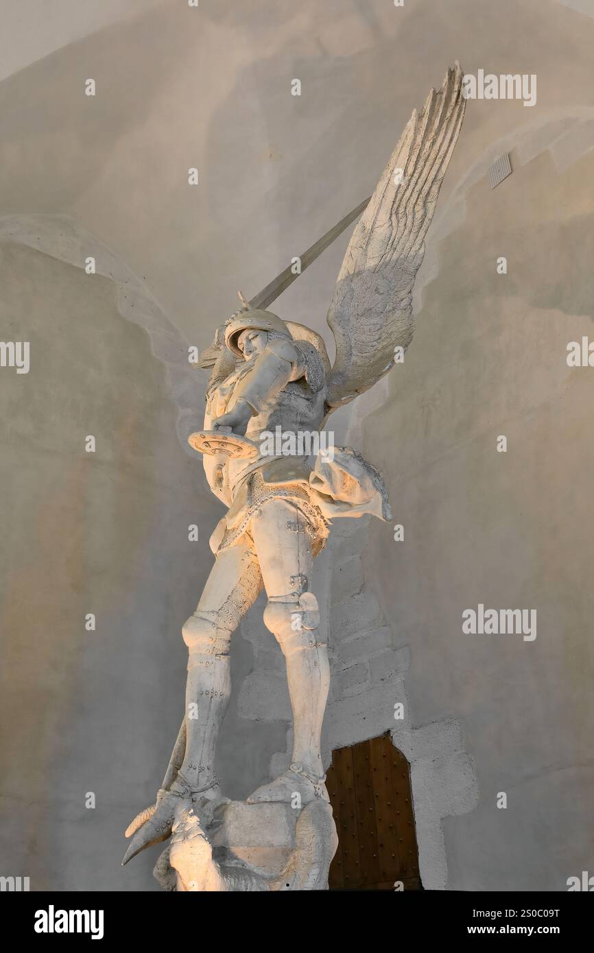 138 Plaster model of the gilded statue crowning the church spire placed ...