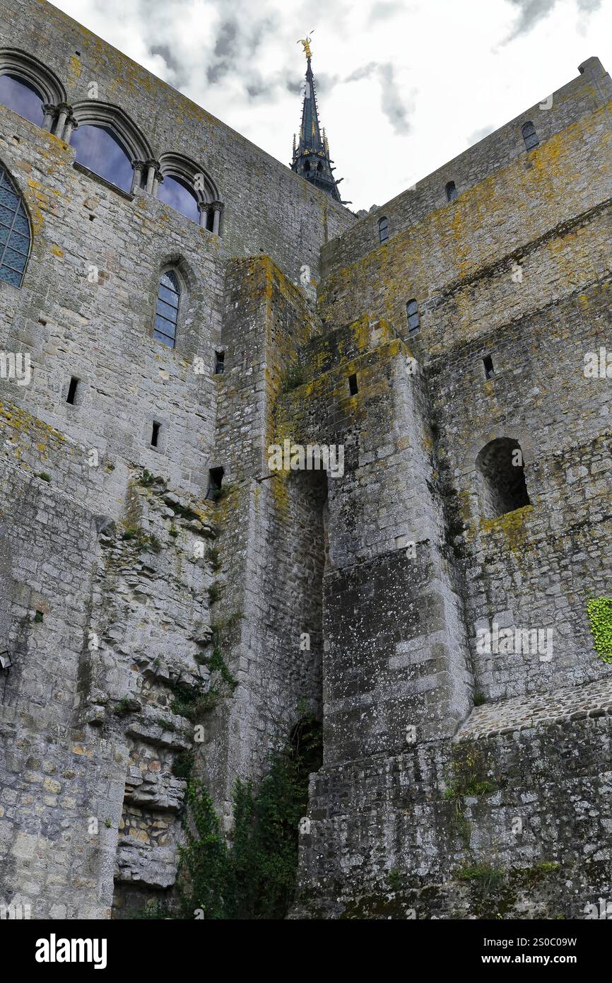 139 Thick stone walls of La Merveille-The Marvel facing north and west ...