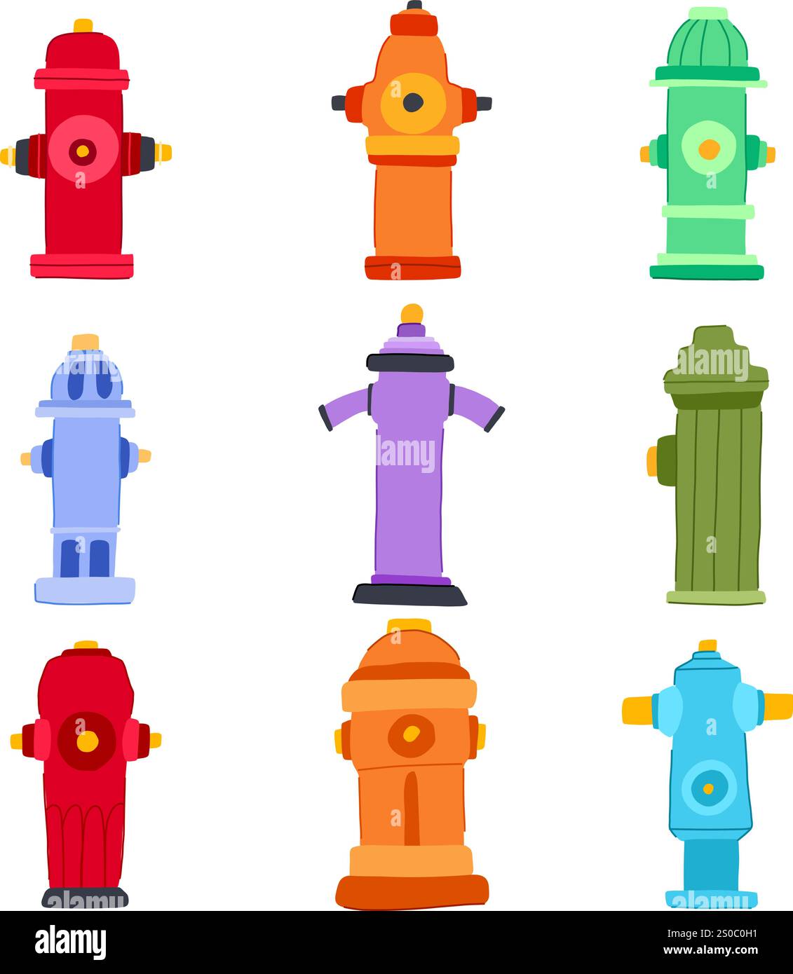fire hydrant set cartoon vector illustration Stock Vector Image & Art ...