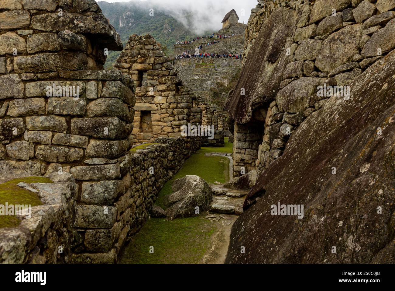Machu Picchu ruins in Peru during a misty morning Stock Photo - Alamy