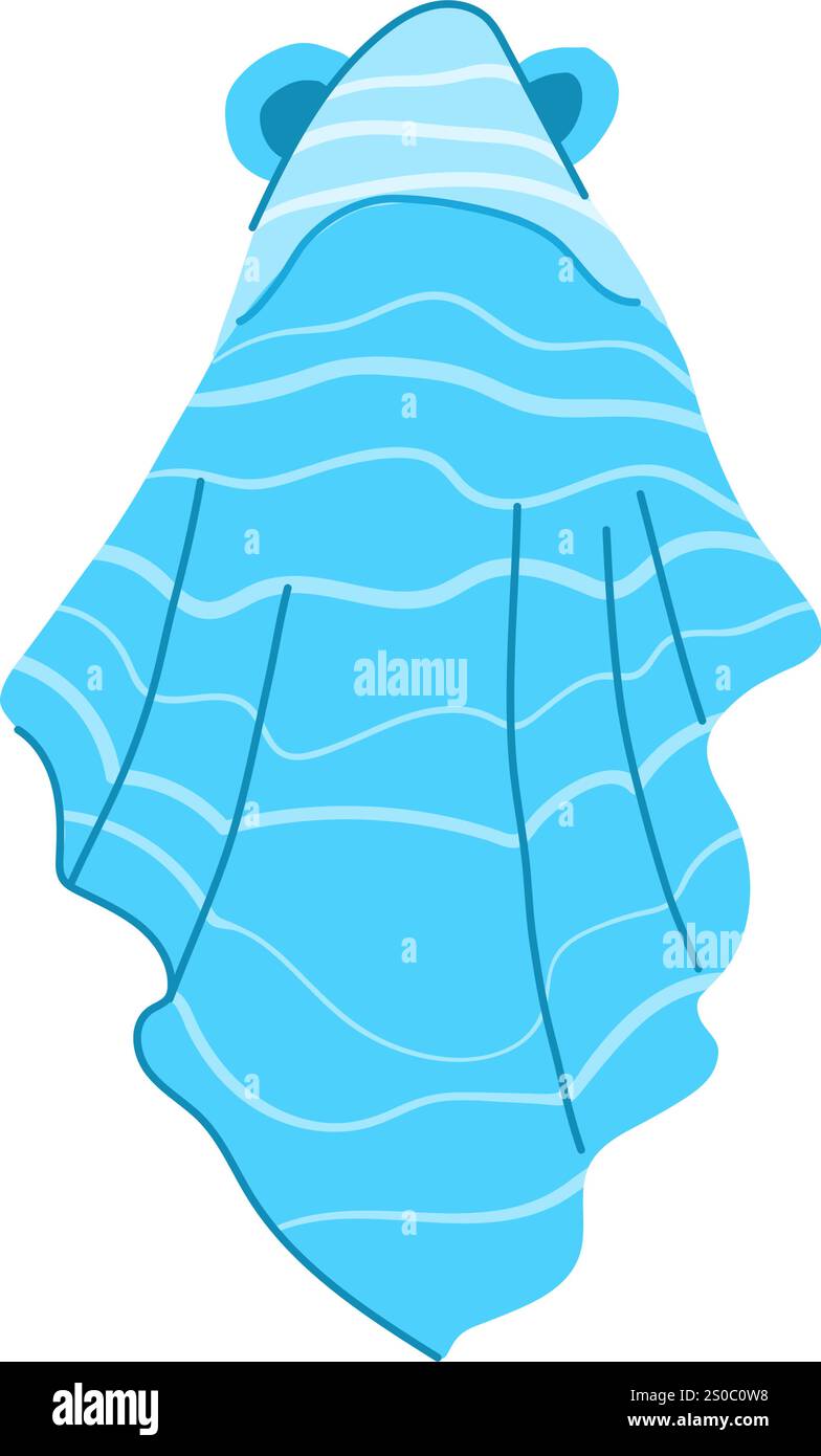 cute hooded baby towel cartoon vector illustration Stock Vector Image ...