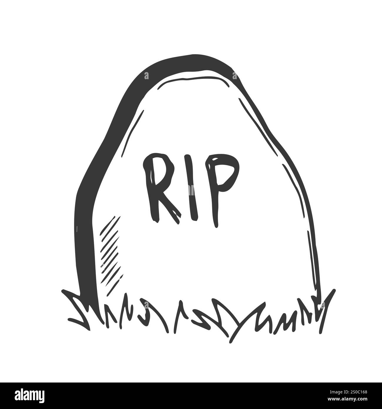 Halloween doodle tombstone. Spooky and fun hand drawn icon tomb for ...