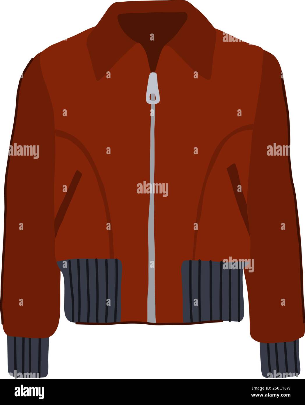 edgy leather jacket female cartoon vector illustration Stock Vector ...