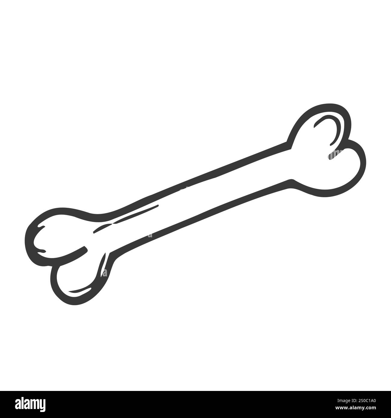 Silhouette dog bone. Sketch vector illustration Stock Vector Image ...