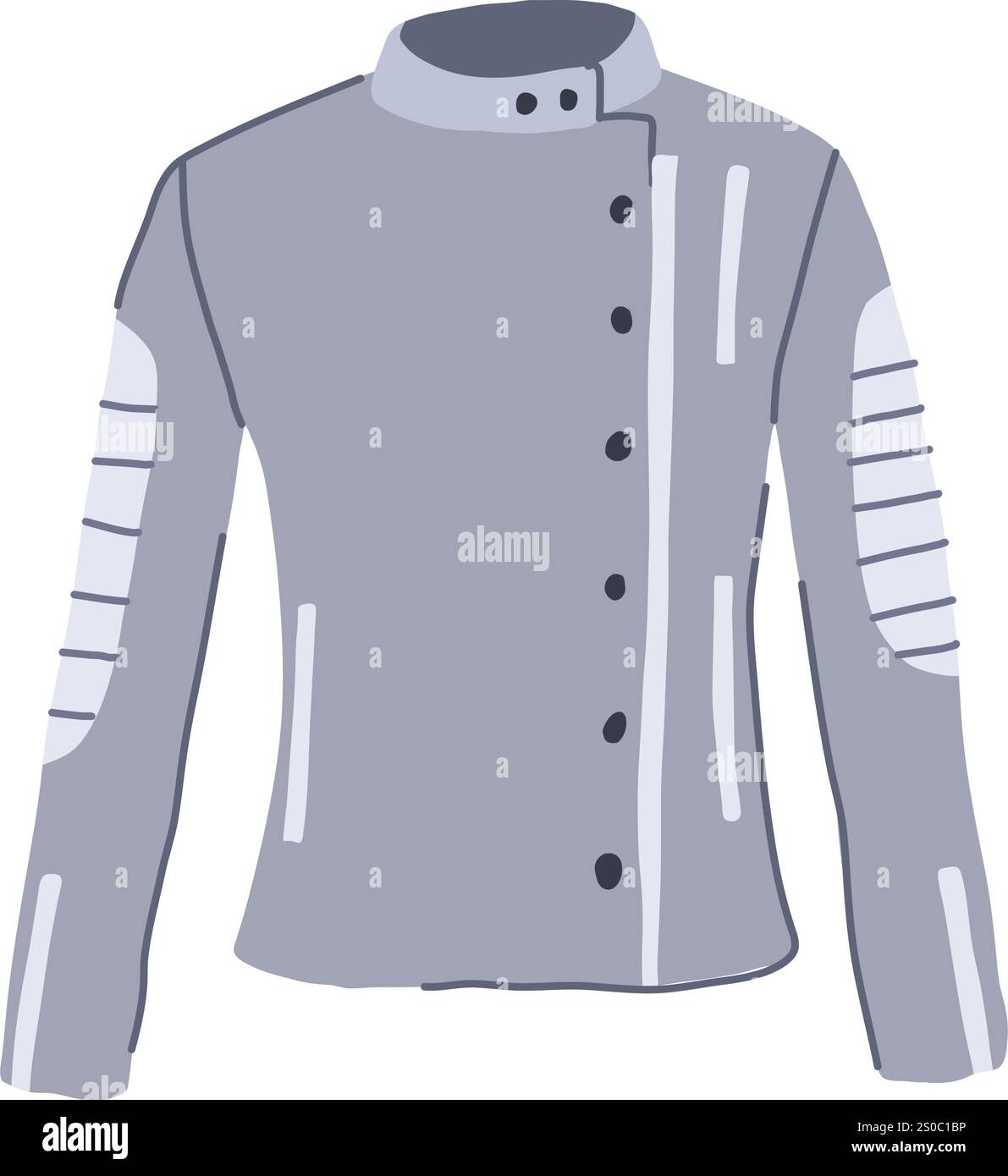 designer leather jacket female cartoon vector illustration Stock Vector ...