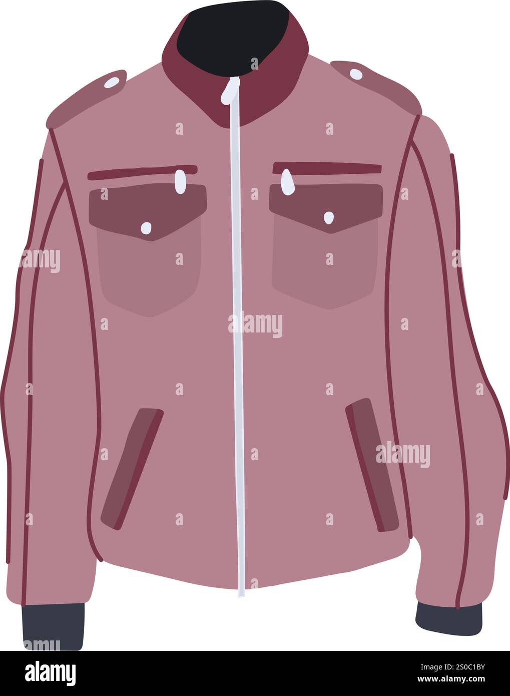 vintage leather jacket male cartoon vector illustration Stock Vector ...