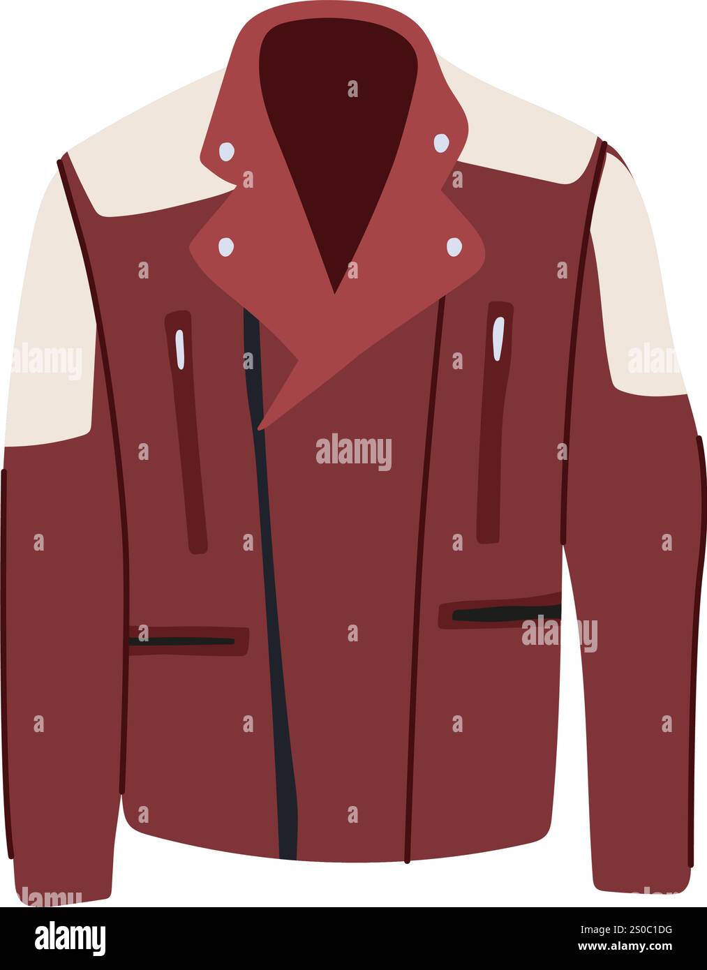 rugged leather jacket male cartoon vector illustration Stock Vector ...