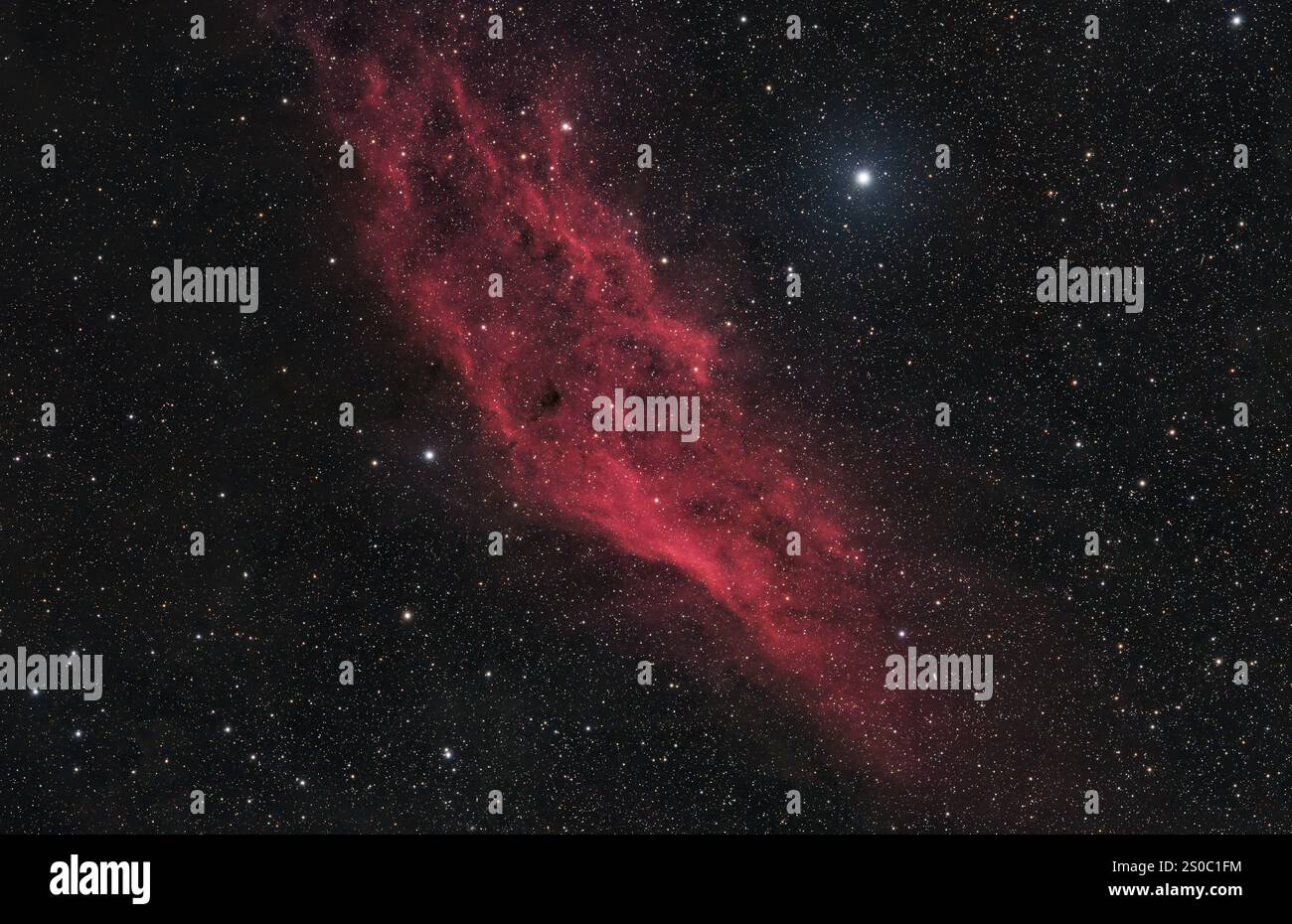 Real photograph of the California Nebula NGC 1499, a striking emission ...