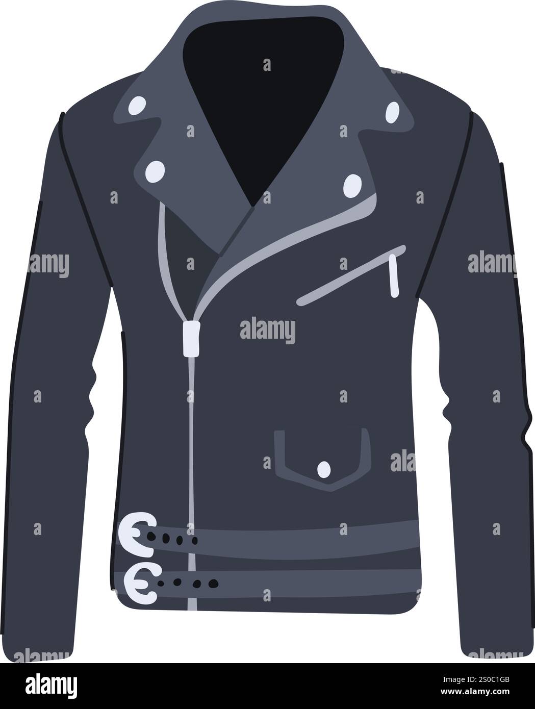 brown leather jacket male cartoon vector illustration Stock Vector ...