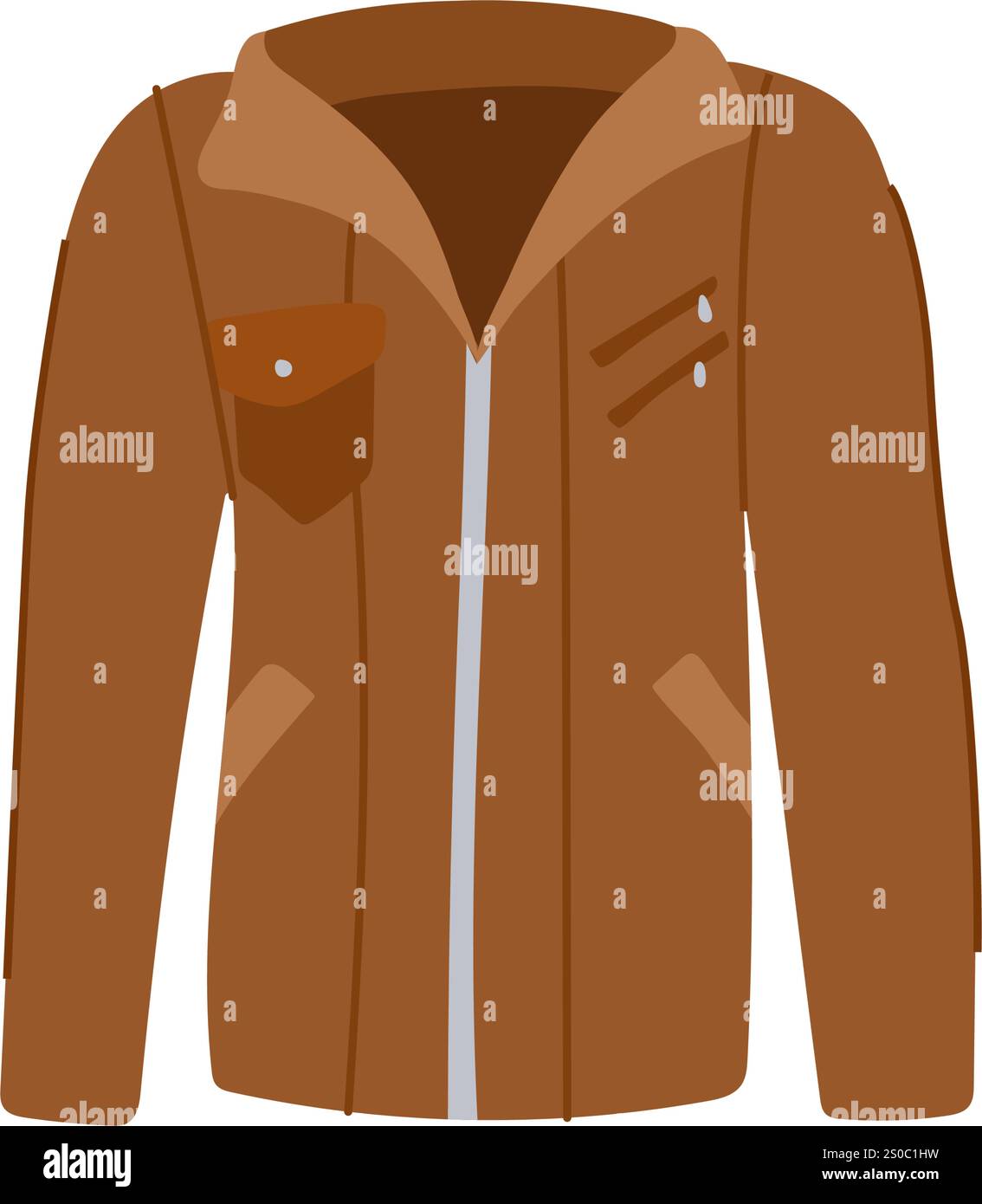 cool leather jacket male cartoon vector illustration Stock Vector Image ...