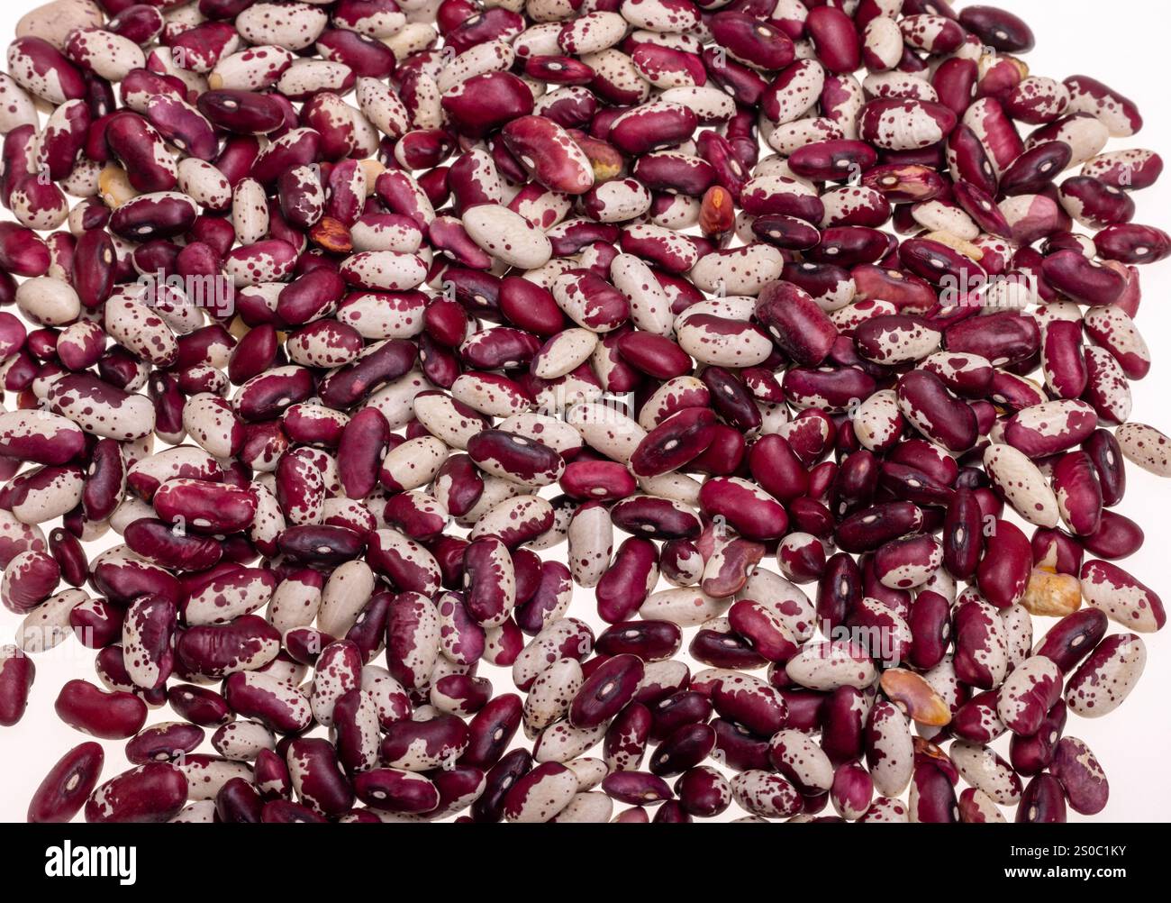 raw red with white speckled kidney beans Stock Photo - Alamy