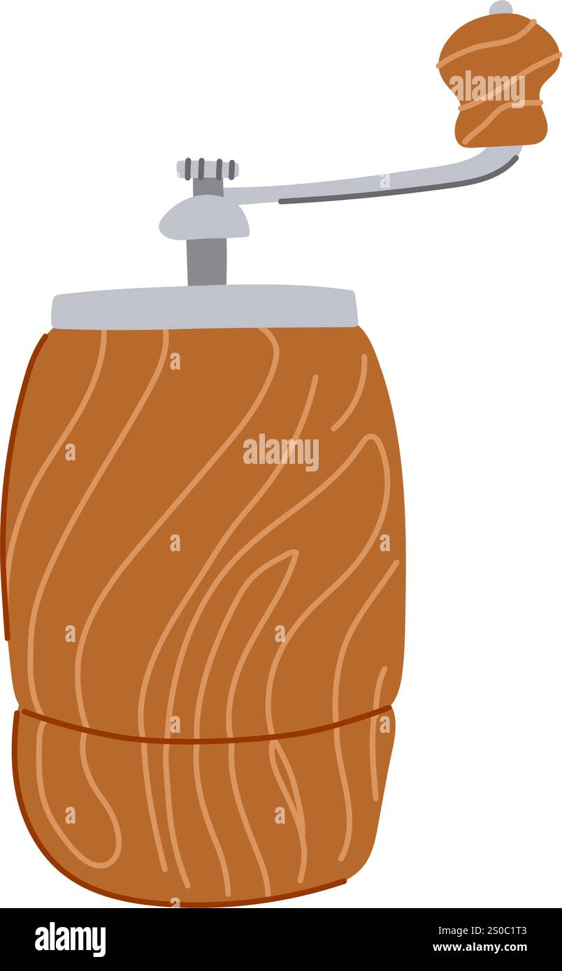 ceramic manual coffee grinder cartoon vector illustration Stock Vector ...