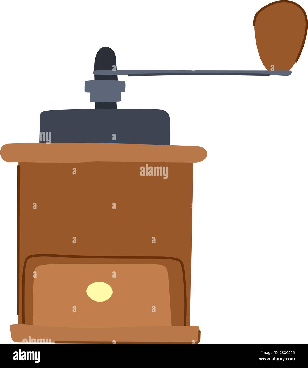 adjustable manual coffee grinder cartoon vector illustration Stock ...